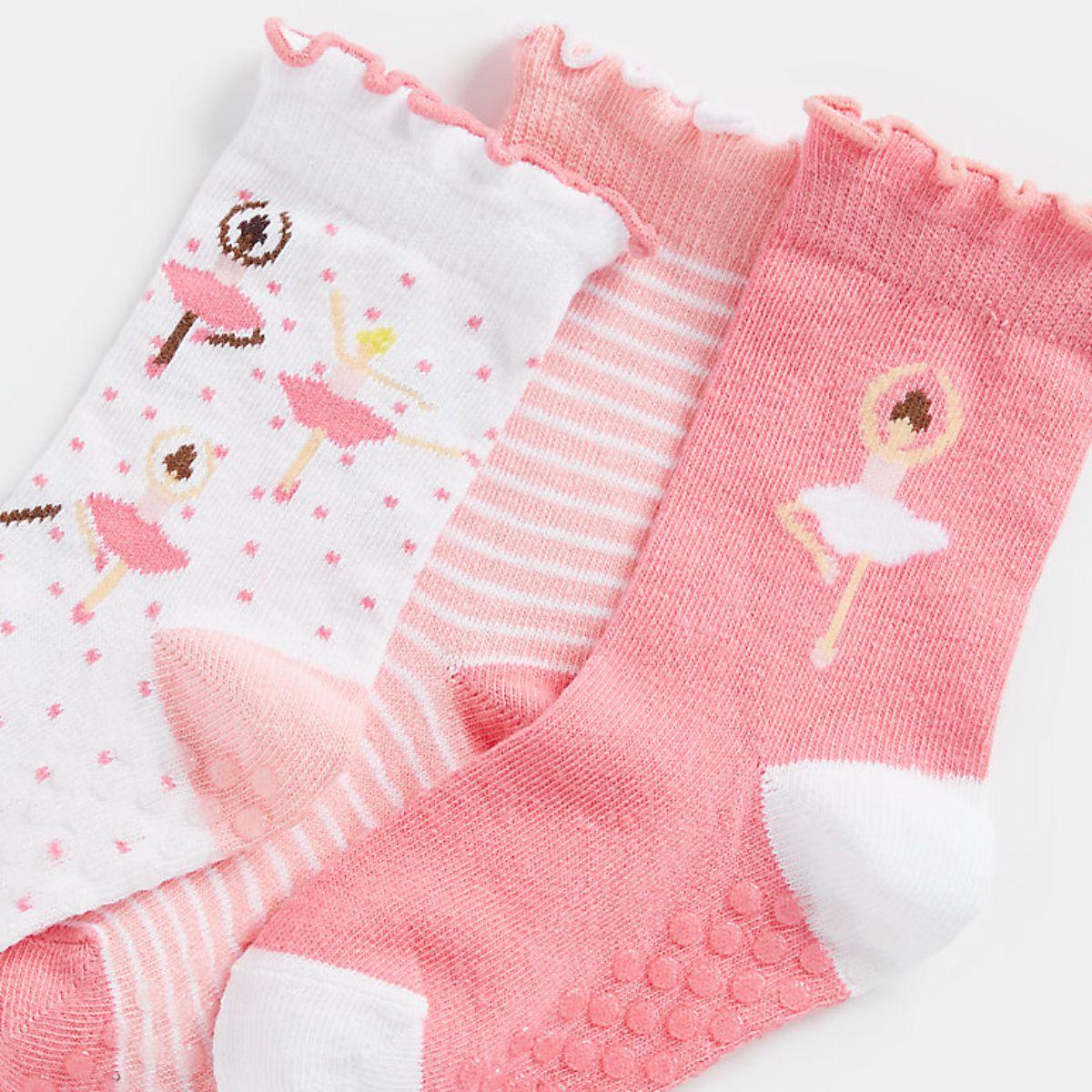 Mothercare Ballerina Slip-Resist Socks - 3 Pack | Mothercare