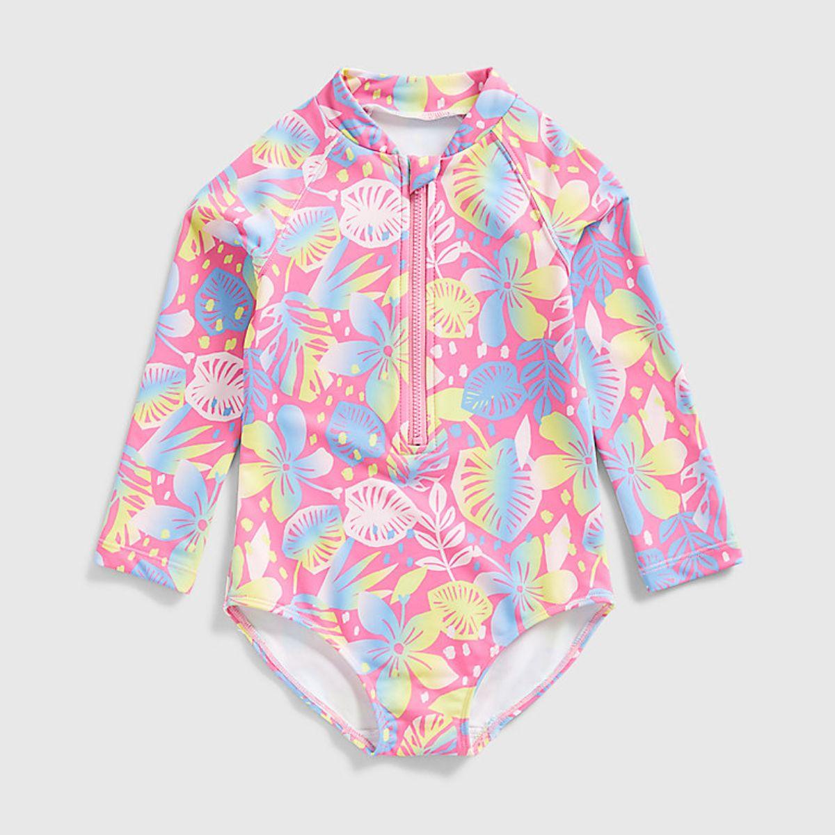 Mothercare Girl Rashguard Tropical Swimsuit | Mothercare 👶